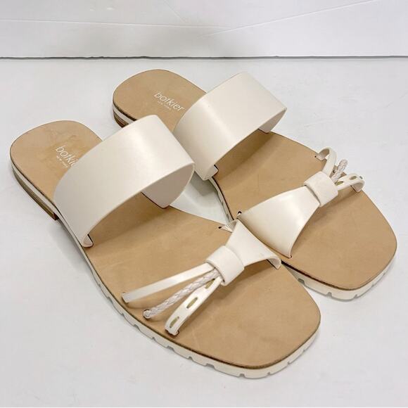 Botkier | Shoes | Nwot Botkier Moira White Leather Double Strap Slide ...